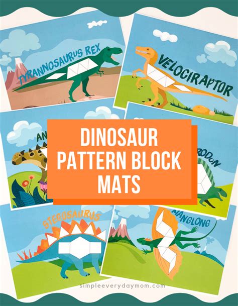 Dinosaur Pattern Block Templates Free