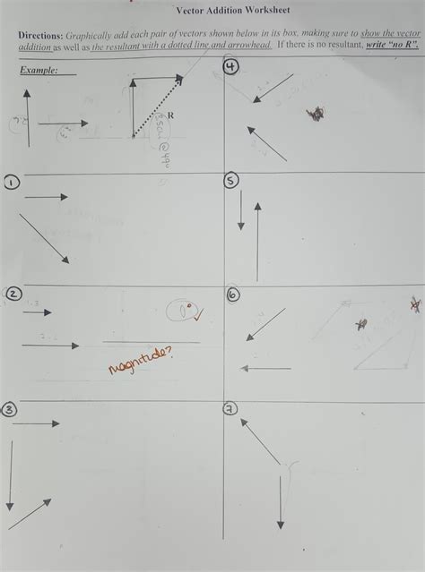 Solved Vector Addition Worksheet Directions Graphically Add Each Pair