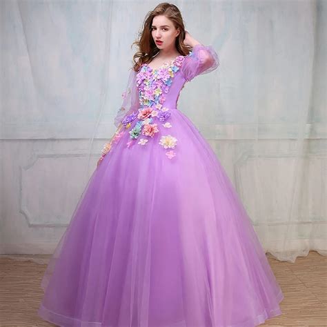 Luxury Light Purple Medieval Renaissance Gown Princess Dress Flower Costume Victorian Cosplay