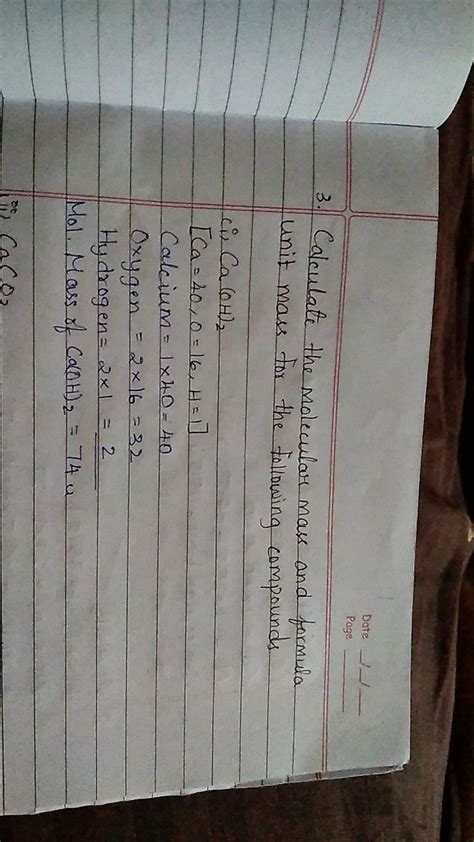 3 Calculate The Molecular Mass And Formula Unit Mass For The Following C