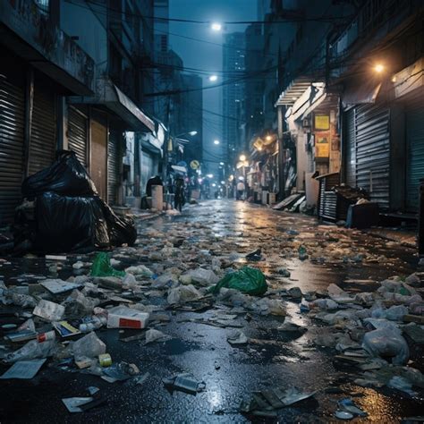 Premium Ai Image Illustration Of A Pile Of Garbage On The Streets Of