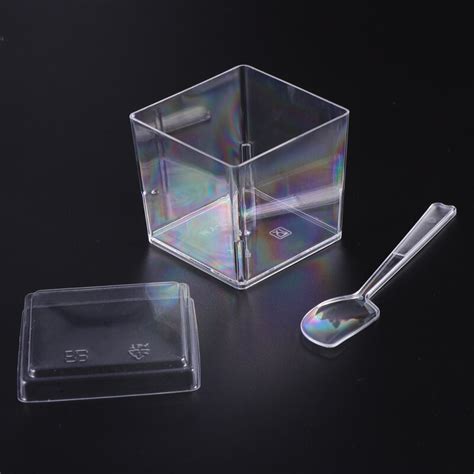 10 세트 120ml 미니 디저트 컵 애피타이저 그릇 및 숟가락 작은 케이터링 용품 케이크 쇼용 시음 안경 파라핀 텀블러 축제 And 파티 용품