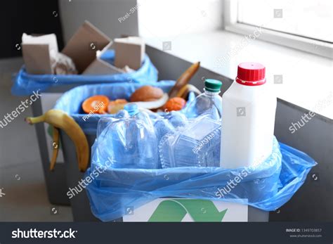 Trash Bins Different Types Garbage Indoors Stock Photo 1349703857 Shutterstock