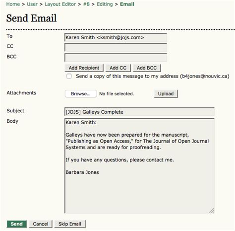Layout Open Journal Systems