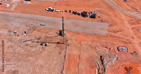 Work On Vertical Piling Foundations Using Truck Mounted Pump