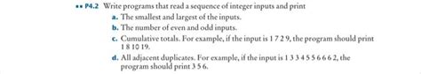 solved p4 2 write programs that read a sequence of integer