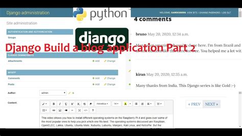 Django Build A Blog Application Part 2 With Wysiwyg Editor Pagination And Comments Youtube