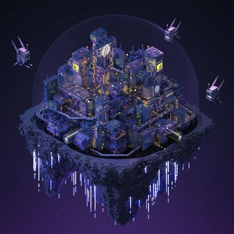 Futuristic City At Night