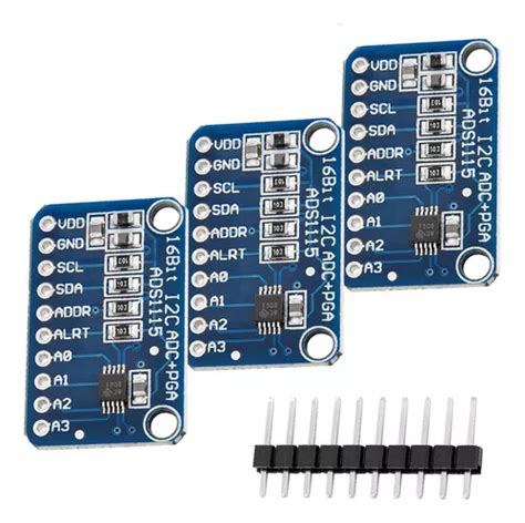 3 X Módulo Ads1115 Adc De 16 Bits Y 4 Canales Para Arduino Y Cuotas Sin Interés