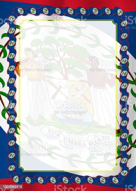 프레임과 리본 벨리즈 국기 인증서 및 학위에 대 한 서식 파일 요소의 테두리 벡터입니다 공란에 대한 스톡 벡터 아트 및 기타 이미지 Istock