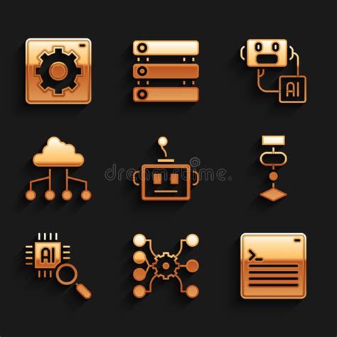 Set Artificial Intelligence Robot Neural Network Web Developer