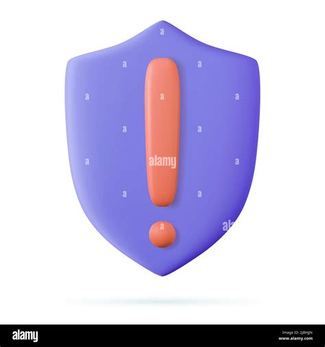3d Security Guard Shield Exclamation Icon Stock Vector Image And Art Alamy