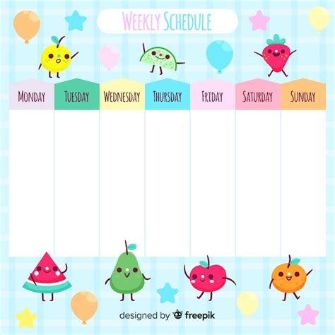 Vetores E Ilustrações De Calendario Semanal Infantil Para Download