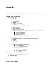 Lesson 10 Assignment Sheet 1 Docx Lesson 10 Short Video Lecture Note Taking There Are 30