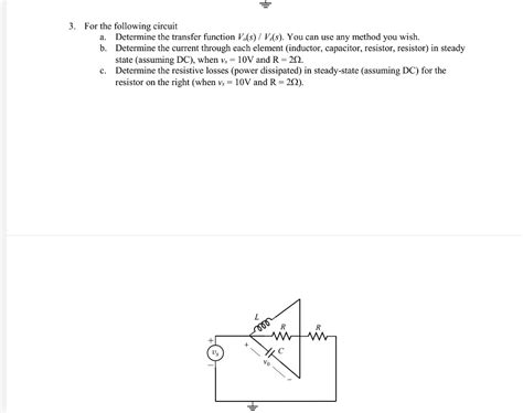 3 For The Following Circuit A Determine The Transfer Function Vos