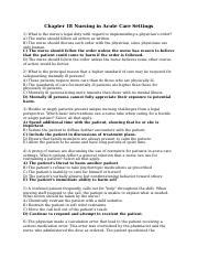 Chapter 18 Nursing In Acute Care Settings Docx Chapter 18 Nursing In Acute Care Settings 1