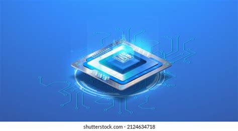 Microchip Microprocessor Hardware Engineering Futuristic Microchip Stock Vector Royalty Free