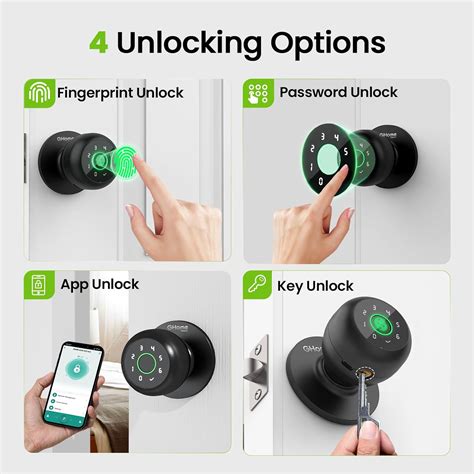 Ghome Smart 4 In 1 Smart Door Knob Fingerprint Door Lock With Keypad