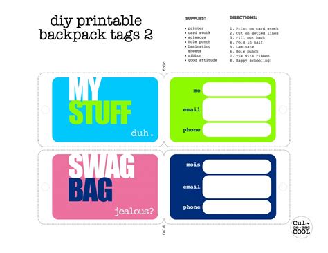 Diy Printable Backpack Tags 2