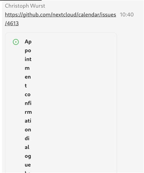 Github Widget In Chat Is Squished · Issue 55 · Nextcloudintegration