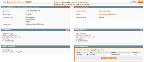 creating shipment from backend support portal for magento extensions