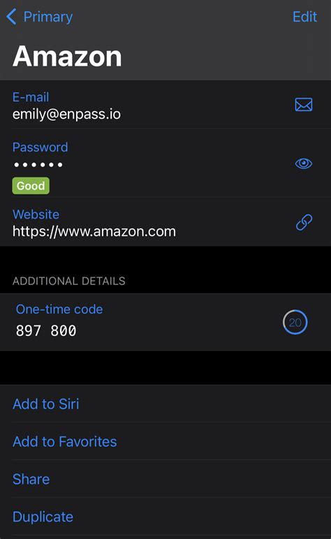 Creating A Duplicate Item In Enpass