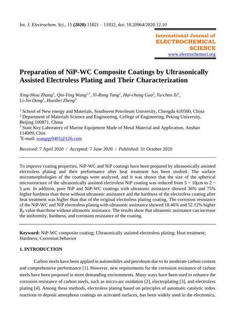 Pdf Preparation Of Nip Wc Composite Coatings By Ultrasonically Dokumentips