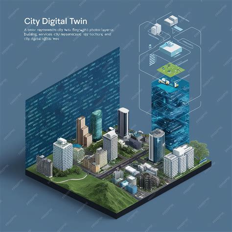 A Photorealistic City Digital Twin Infographic Showing Premium Ai Generated Image