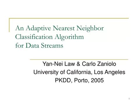 Ppt An Adaptive Nearest Neighbor Classification Algorithm For Data Streams Powerpoint