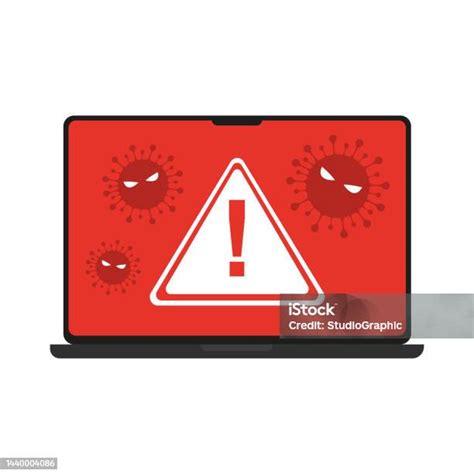 Laptop System Error Warning Emergency Notification Of The Threat Of Malicious Software Virus