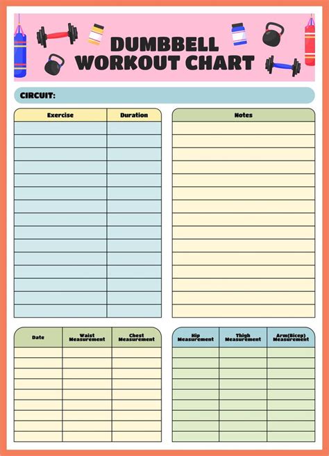 Dumbbell Exercises Chart 10 Free Pdf Printables Printablee