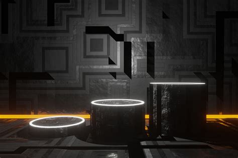 비즈니스 개념에 대한 수상자 연단 어두운 인테리어 방에 연단 세트 개체 3d 렌더링 3차원 형태에 대한 스톡 사진 및 기타 이미지 3차원 형태 강단 경쟁 Istock