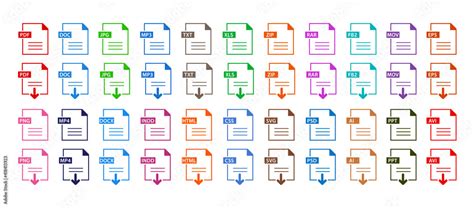 Symbol Set File Formats Sign Download File Format Extensions Icons PDF MP TXT DOC DOCx