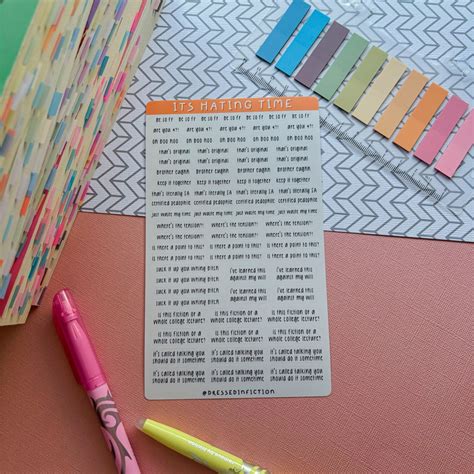 Its Hating Time 2nd Edition Annotating Sticker Sheet Etsy