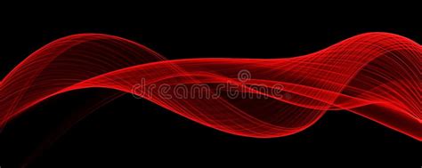 Abstract Red Wave Curve Smooth On Black Design Modern Luxury Technology Background Illustration