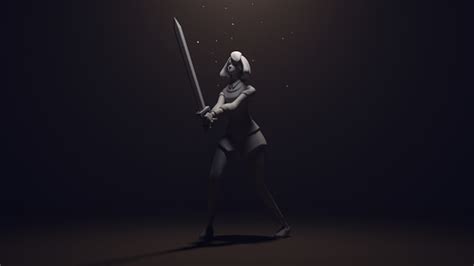 어두운 빛에 싸우는 자세에 서 두 손으로 칼을 들고 용감한 소녀의 3d 디지털 그림 동화에 대한 스톡 사진 및 기타 이미지 동화 여자 한 명의 여자만 Istock