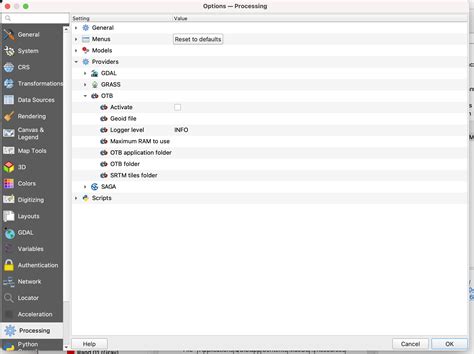 Qgis Wrong Value For Parameter OTB Folder Geographic Information Systems Stack Exchange