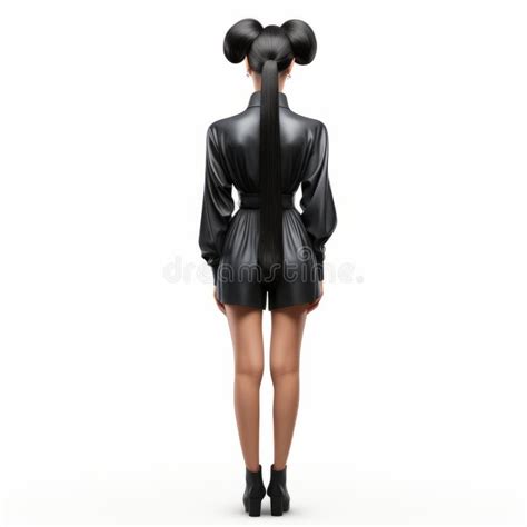 3d ария прическа с высоким хвостом на белом фоне Иллюстрация штока иллюстрации насчитывающей