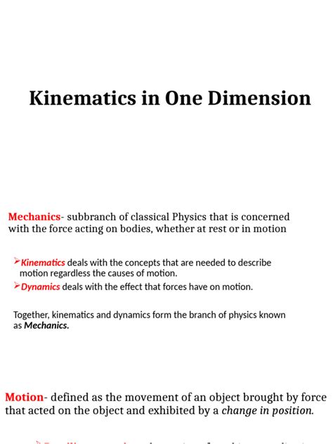 Kinematics In One Dimension Pdf Acceleration Velocity