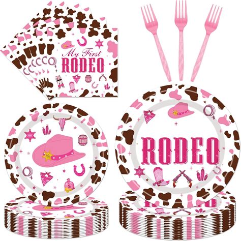 My First Rodeo Plates And Napkins Party Supplies 96pcs 1st