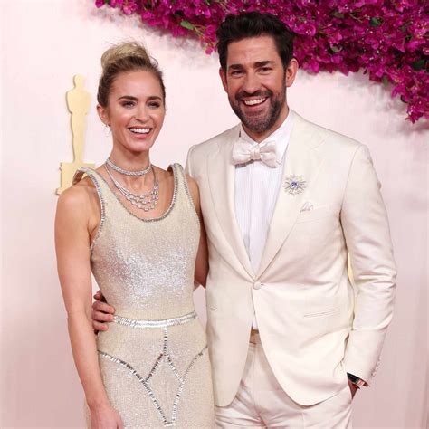 Emily Blunt And John Krasinski Wear Matching White Looks At 2024 Oscars