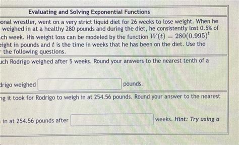Solved Evaluating And Solving Exponential Functions Onal