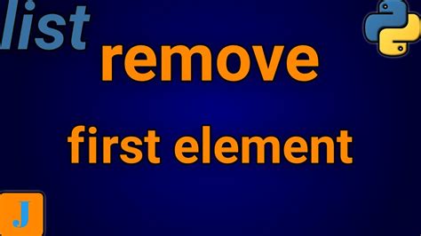 How To Remove The First Element Of A List In Python Youtube