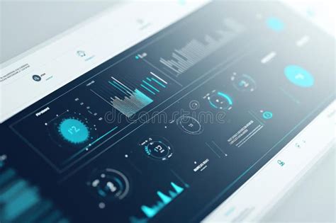 Analyzing Data A Visual Dashboard Displays Key Performance Indicators Stock Illustration