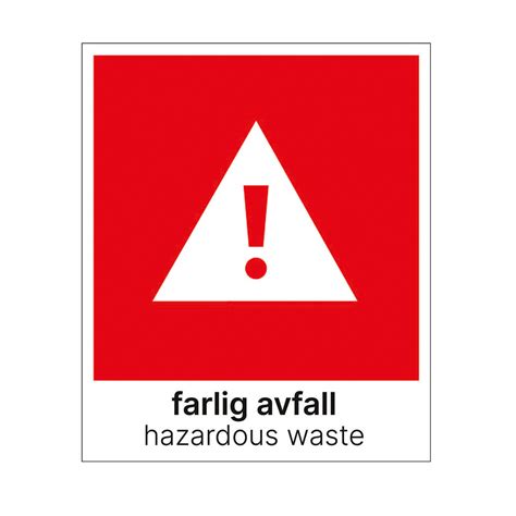 Etikett Farlig Avfall Røros Produkter As