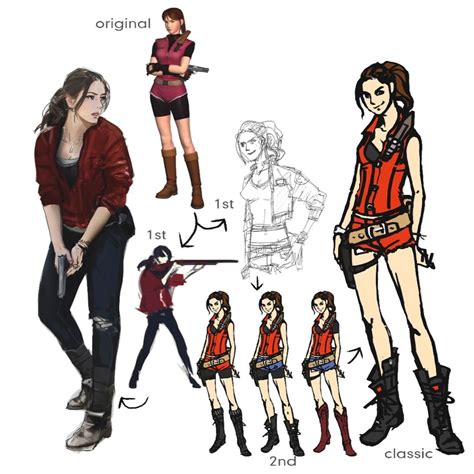 Claire Redfield Concept Artwork From Resident Evil 2 2019 Art