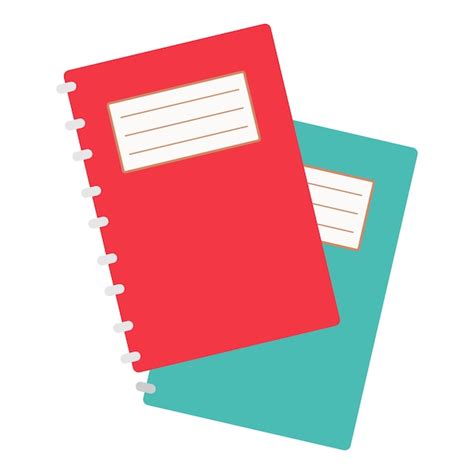 Premium Vector Green And Red Notebook And Vector Hand Drawn Cute Illustration Back To Schoole