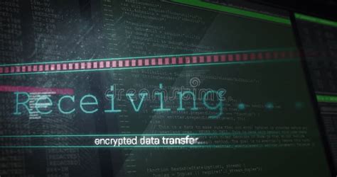 Image Of Data Processing On Red Background Stock Illustration