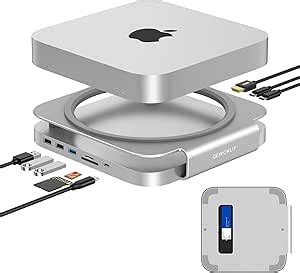 Amazon Com Gewokliy Mac Mini Studio Dock And Stand Hub With Ssd Enclosure For Nvme Sata M