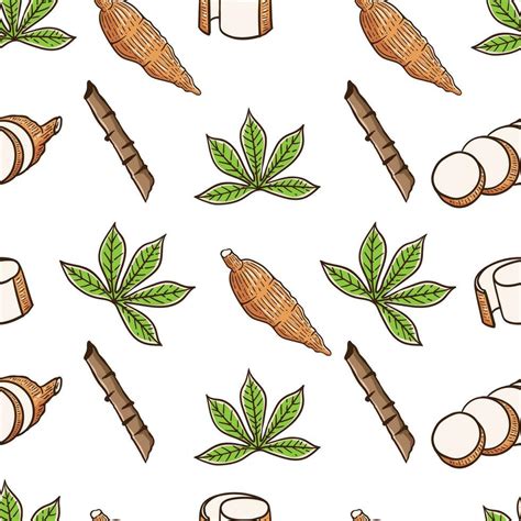 Seamless Pattern Cassava Cartoon Illustration 27176000 Vector Art At